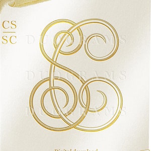 Wedding Monogram Logo Design CS SC Monogram Wreath SVG Digital Download ...