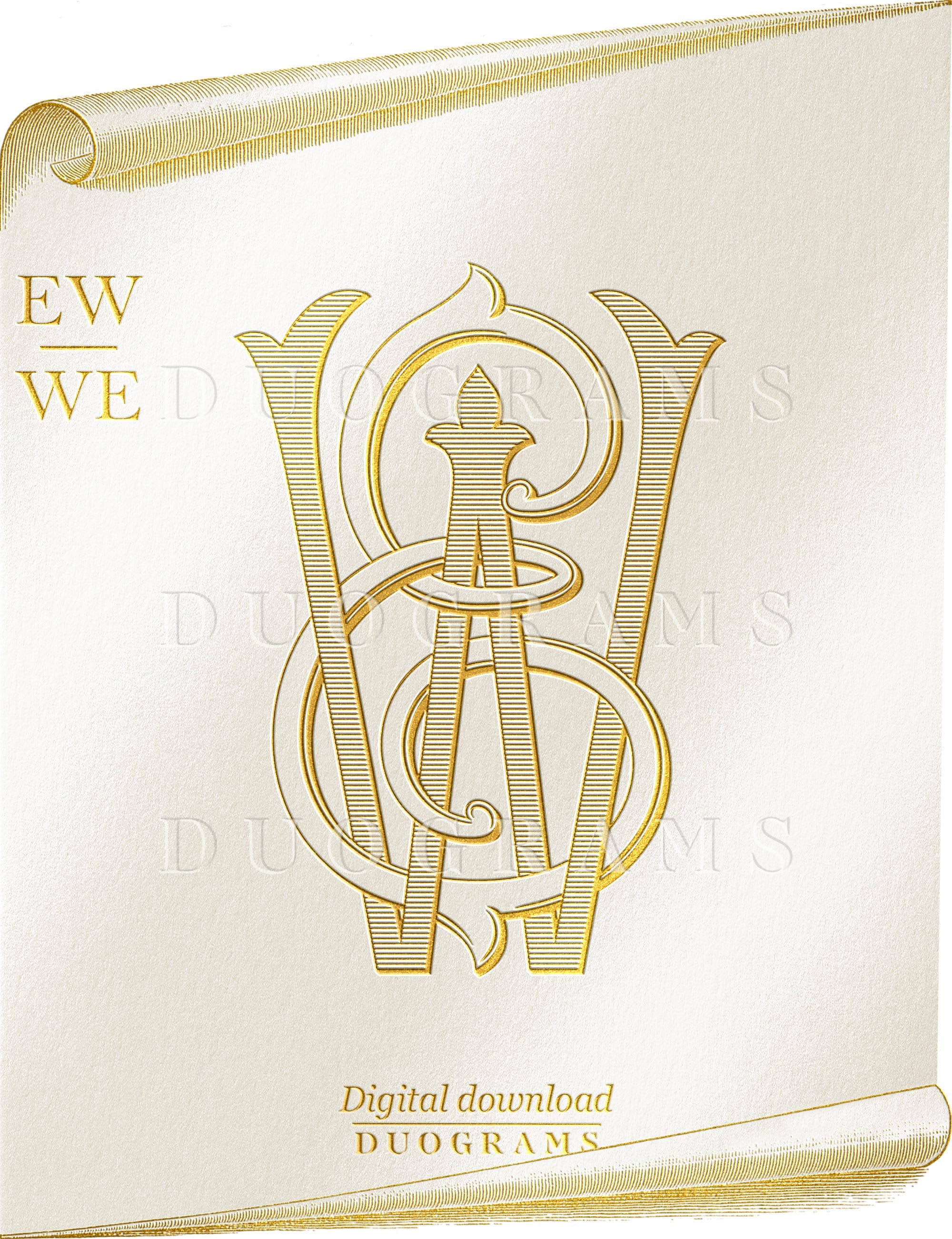 EW WE Wedding Monogram Logo Design E W Two Letter Monogram SVG Digital ...