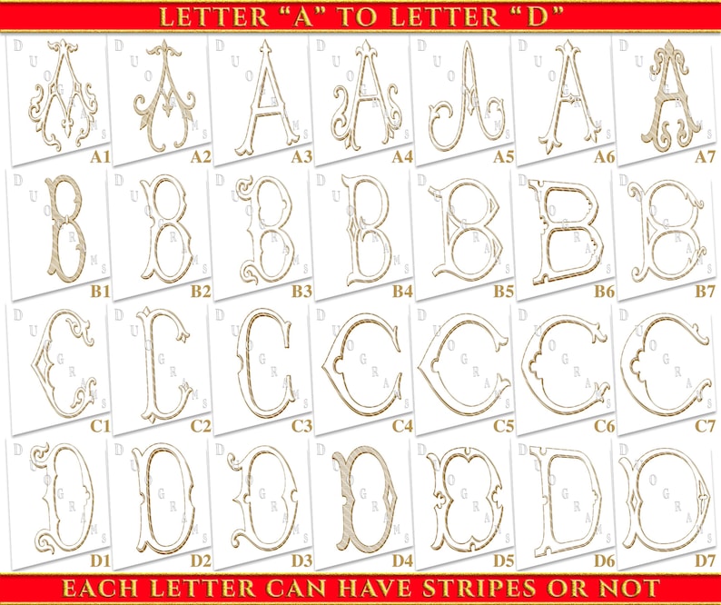 Custom 3-letter Wedding Monogram Logo, Personalized Monogram Design ...