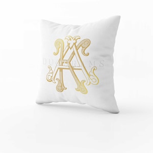 Vintage Wedding Monogram Logo AK or KA Interlocking Monogram Design A K ...