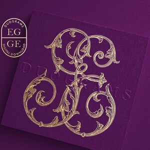 EG GE Vintage Wedding Monogram Logo Design E G Two Letter Monogram G E ...
