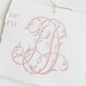 DP PD Vintage Wedding Monogram Logo Design D P 2-letter Monogram P D ...