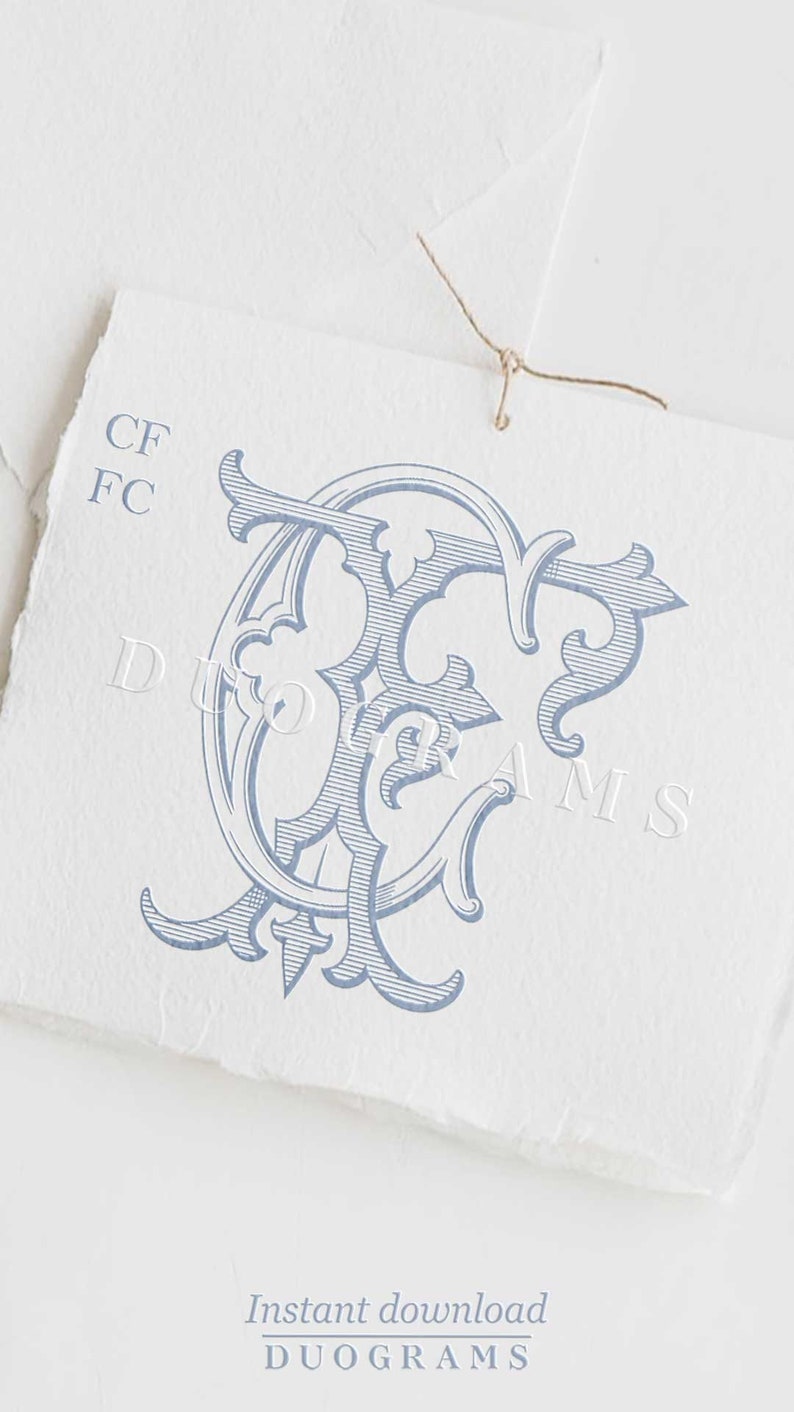 CF FC Interlocking Monogram Logo Designs C F Duogram F C Wedding ...
