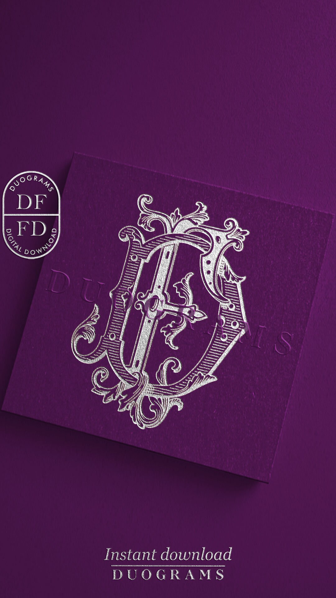 Vintage Monogram DF or FD Two Letter Monogram Logo Design D F Wedding ...