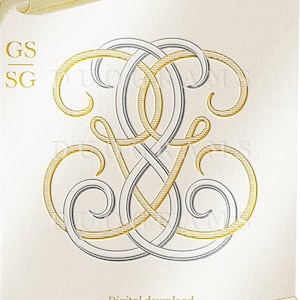 Wedding Monogram Logo Design GS SG Monogram Wreath SVG Digital Download ...