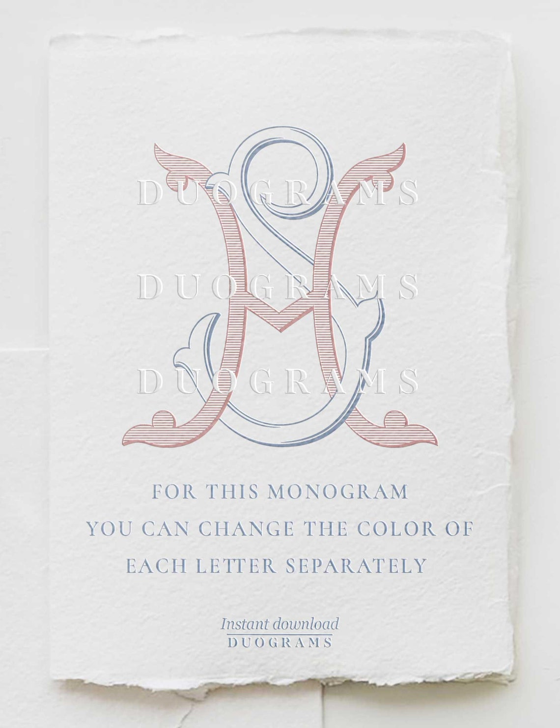 Elegant Wedding Monogram Logo HS or SH 2 Letter Monogram Design H S ...