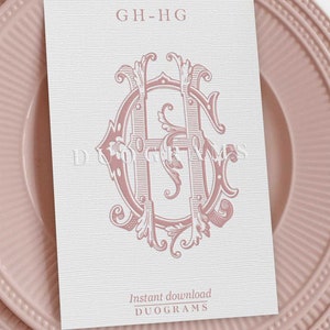 GH HG Wedding Monogram Logo Designs SVG 2-letter Monogram G H Digital ...