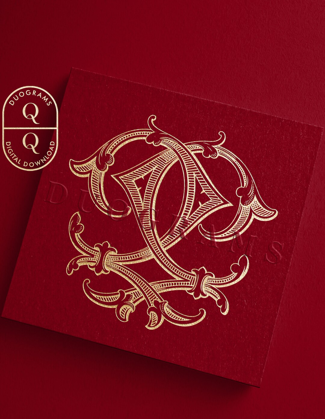 QQ Vintage Wedding Monogram Logo Design SVG Two Letters Monogram Q Q ...