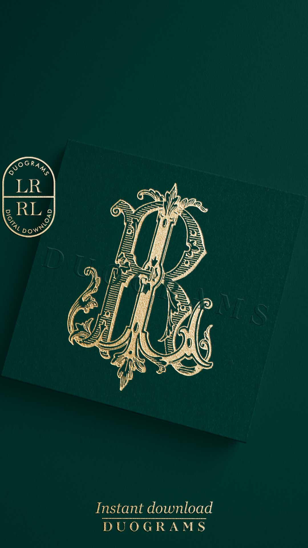 LR RL Vintage Wedding Monogram Logo Designs SVG 2-letters Monogram L R ...