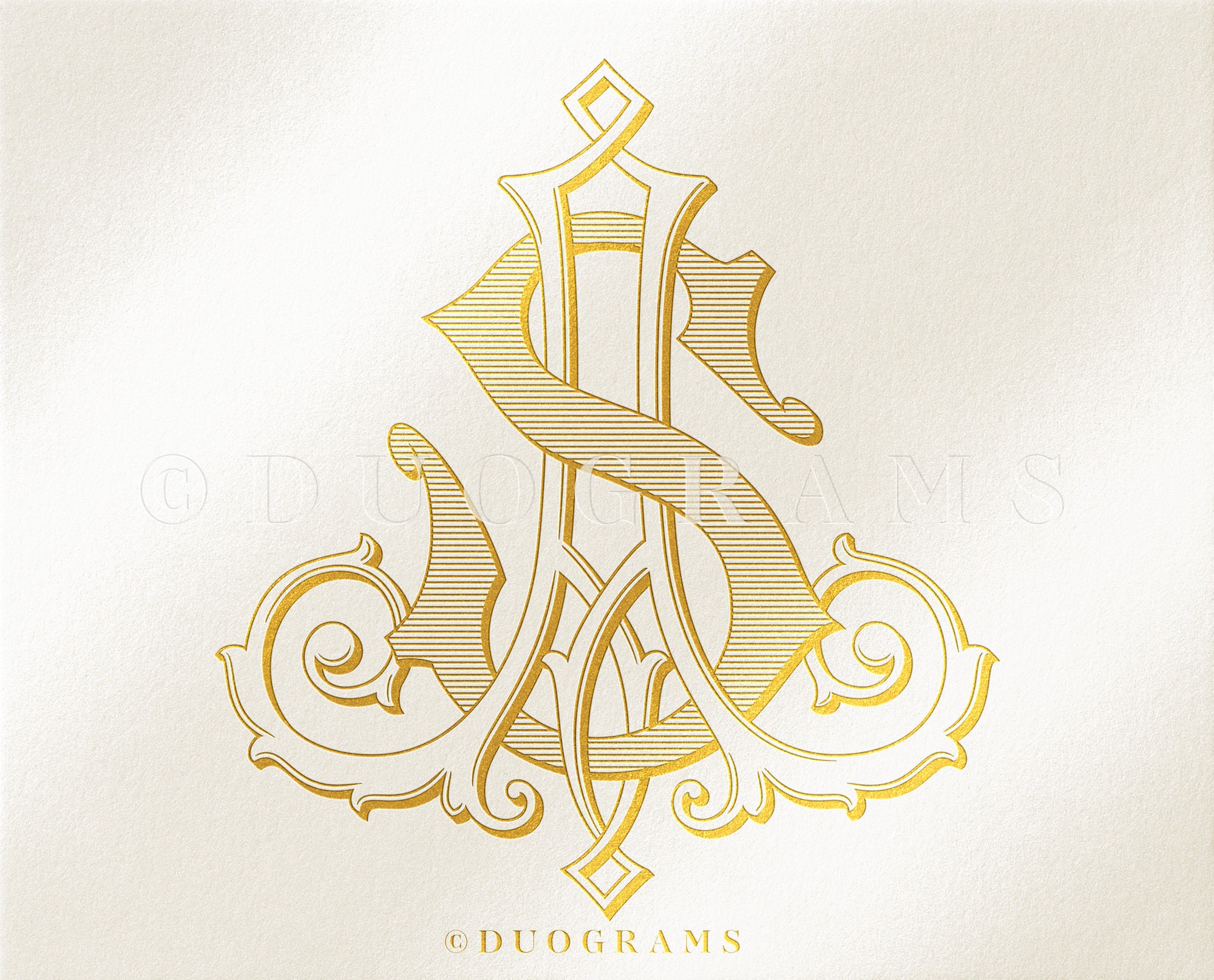 Vintage Wedding Monogram Logo AS SA Duogram A S Intertwined | Etsy
