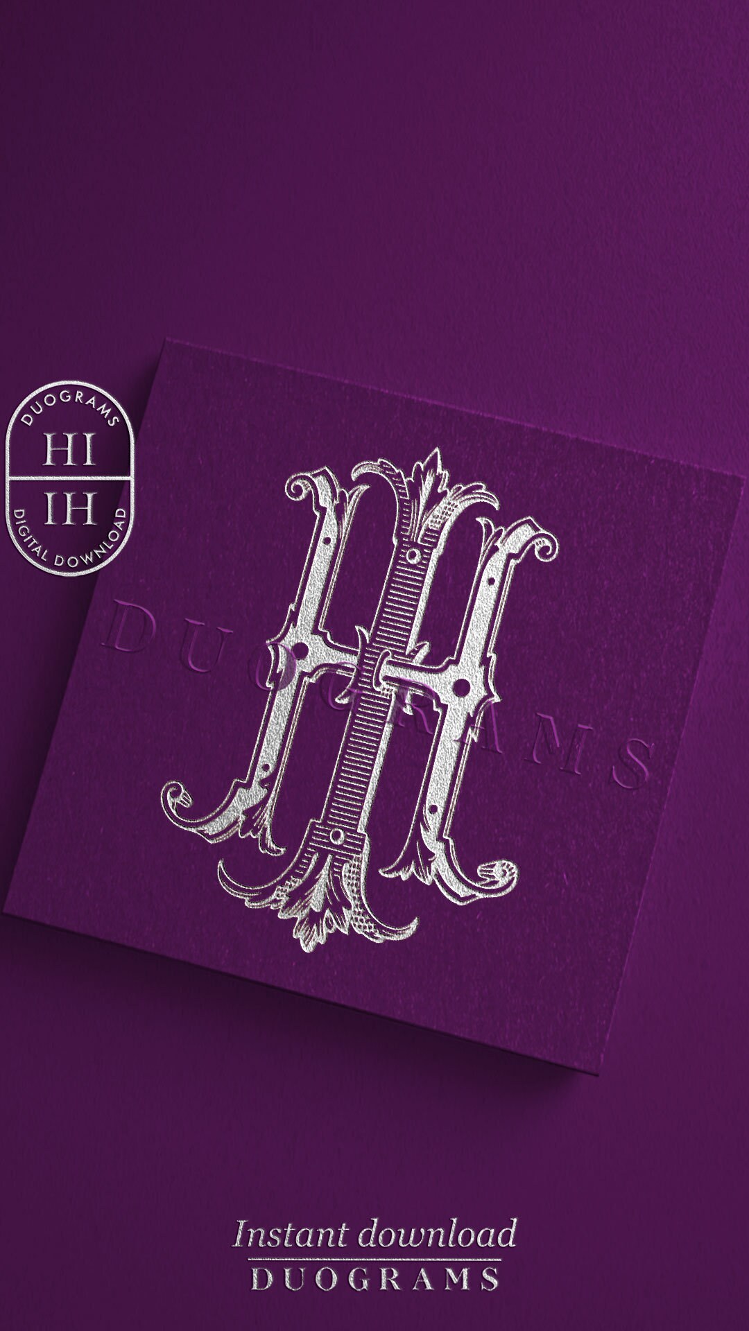 Interlocked Monogram HI or IH Wedding Logo I H Monogram Letters SVG ...