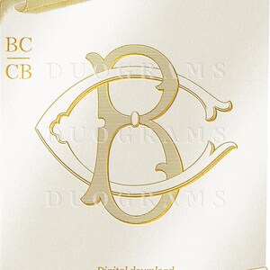 BC CB Wedding Monogram Logo Vintage Duogram B C Intertwined Monogram C ...