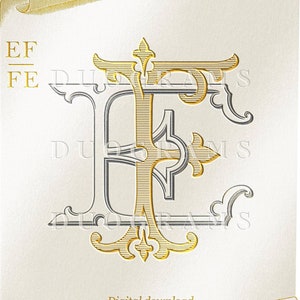 Wedding Monogram Logo Design EF FE Monogram Wreath SVG Digital Download ...