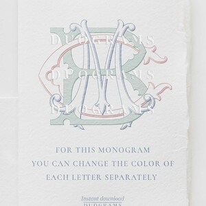 3 Letter Wedding Monogram CMB or BCM or MCB Interlocking Monogram Logo ...