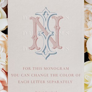 Vintage Wedding Monogram Logo NI IN Duogram I N Intertwined Monogram ...