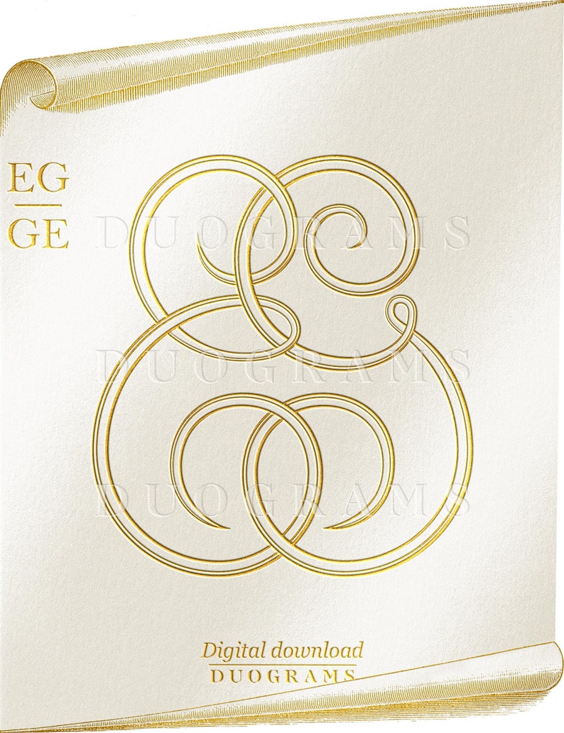 Wedding Monogram Logo Design EG GE Monogram Wreath SVG Digital Download ...