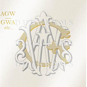 3 Letter Wedding Monogram AGW Instant Download AWG WAG... - Etsy