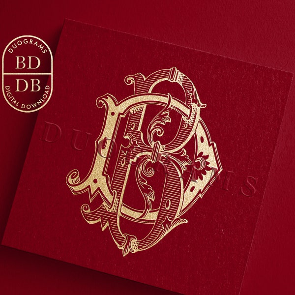 Vintage Wedding Monogram Logo LM or ML Two Letter Monogram, SVG & Png ...