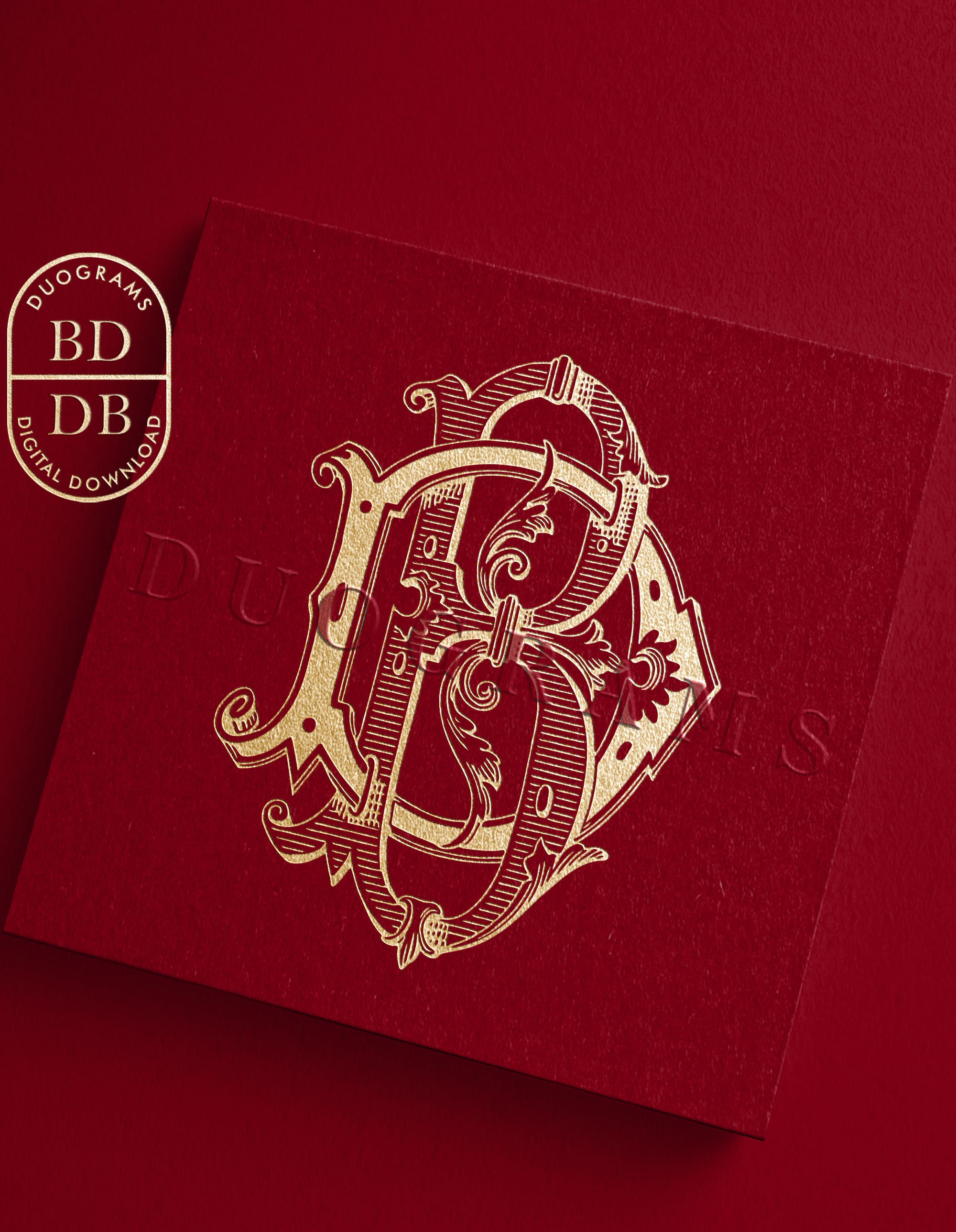 BD DB Vintage Wedding Monogram Logo Designs B D Two Letter Monogram D B ...