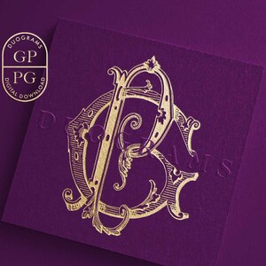 GP PG Vintage Wedding Monogram Logo Design G P Two Letter Monogram P G ...