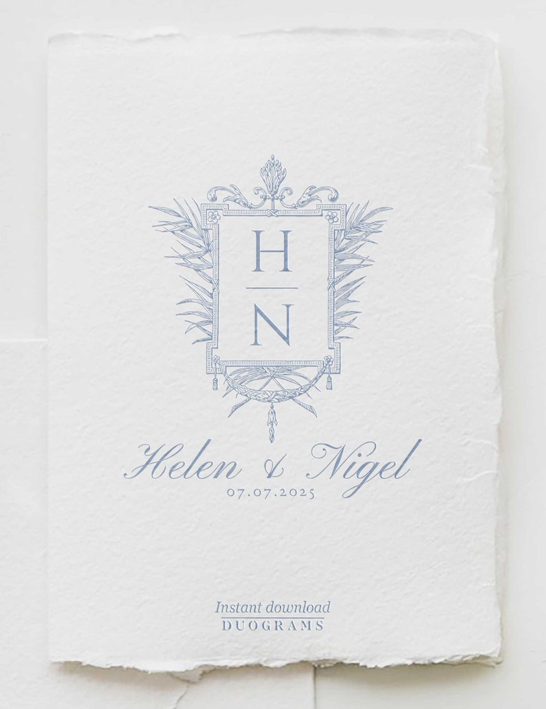 Wedding Crest Logo Design | Editable Family Monogram Template - Etsy