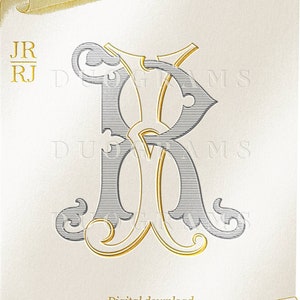 JR RJ Wedding Monogram Logo Design J R R J Two Letter Monogram Initials ...