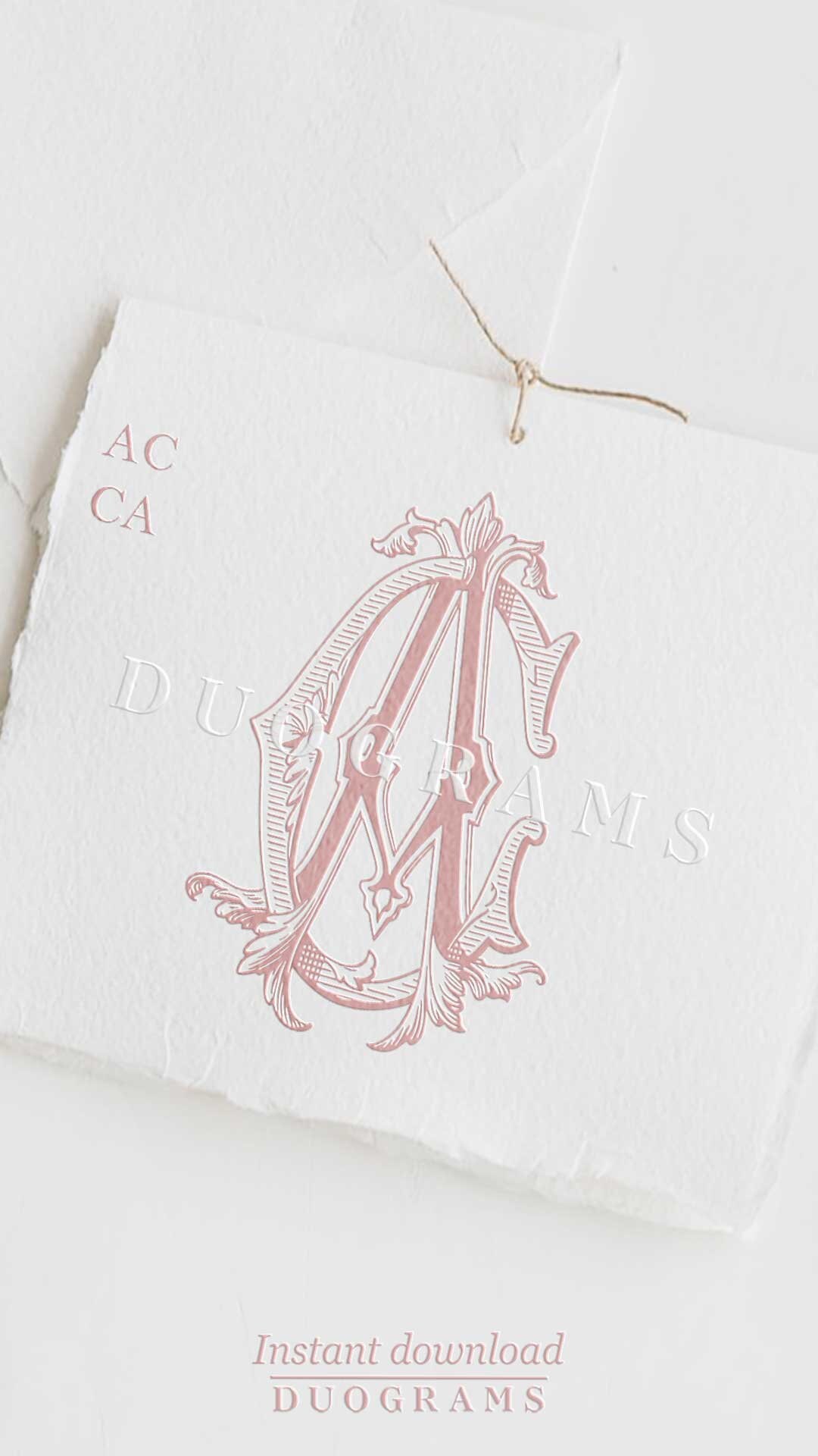 Two Letter Monogram Design AC or CA Interlocking Vintage Monogram ...