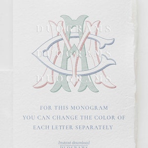 3 Letter Wedding Monogram Logo ACM or MCA or CMA Interlocking Monogram ...