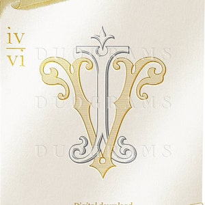 Vintage Monogram Design IV VI Monogram Wreath SVG Digital Download - Etsy