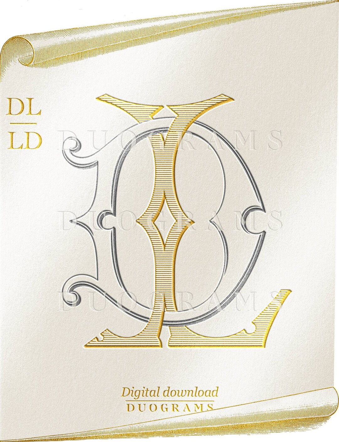 Wedding Monogram Logo Design DL LD Monogram Wreath SVG Digital Download ...