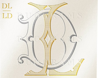 Custom Interlocking DL LD Wedding Monogram Logo Printable Digital ...