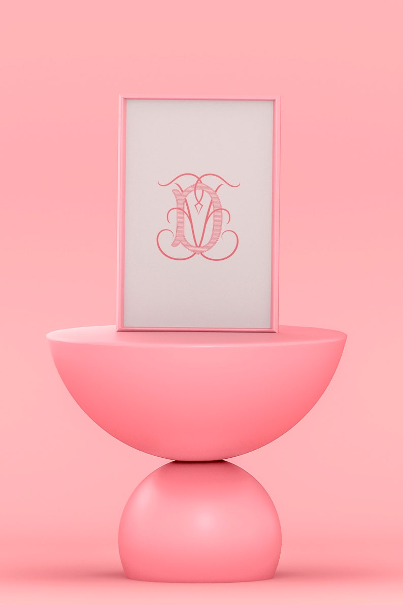 Vintage Monogram Logo Design DF FD Monogram Wreath SVG Digital Download ...