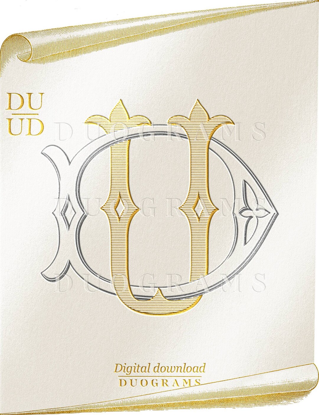 DU UD Vintage Wedding Monogram Logo Designs SVG Digital Download D U ...