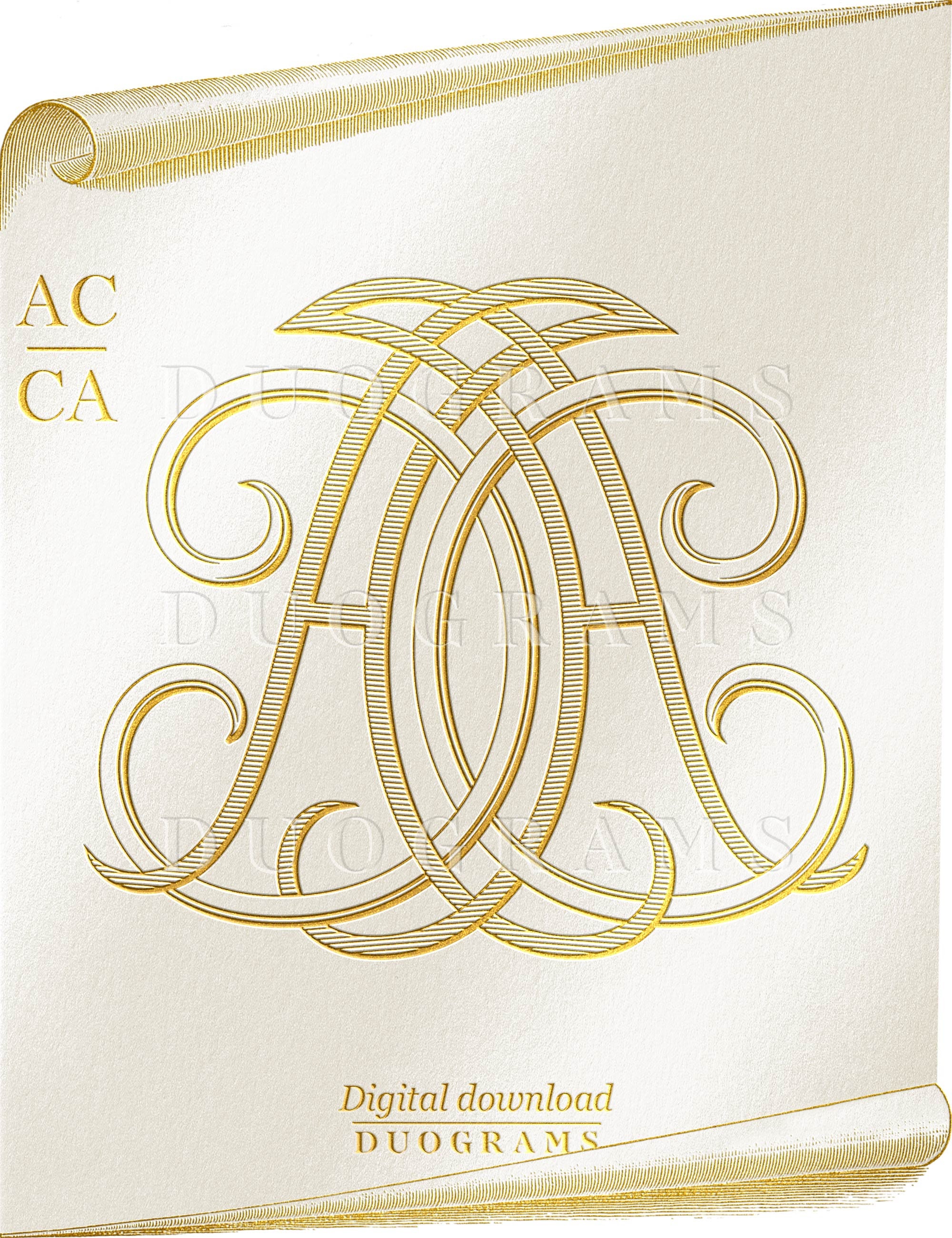 Wedding Monogram Logo Design AC CA Monogram Wreath SVG Digital Download ...
