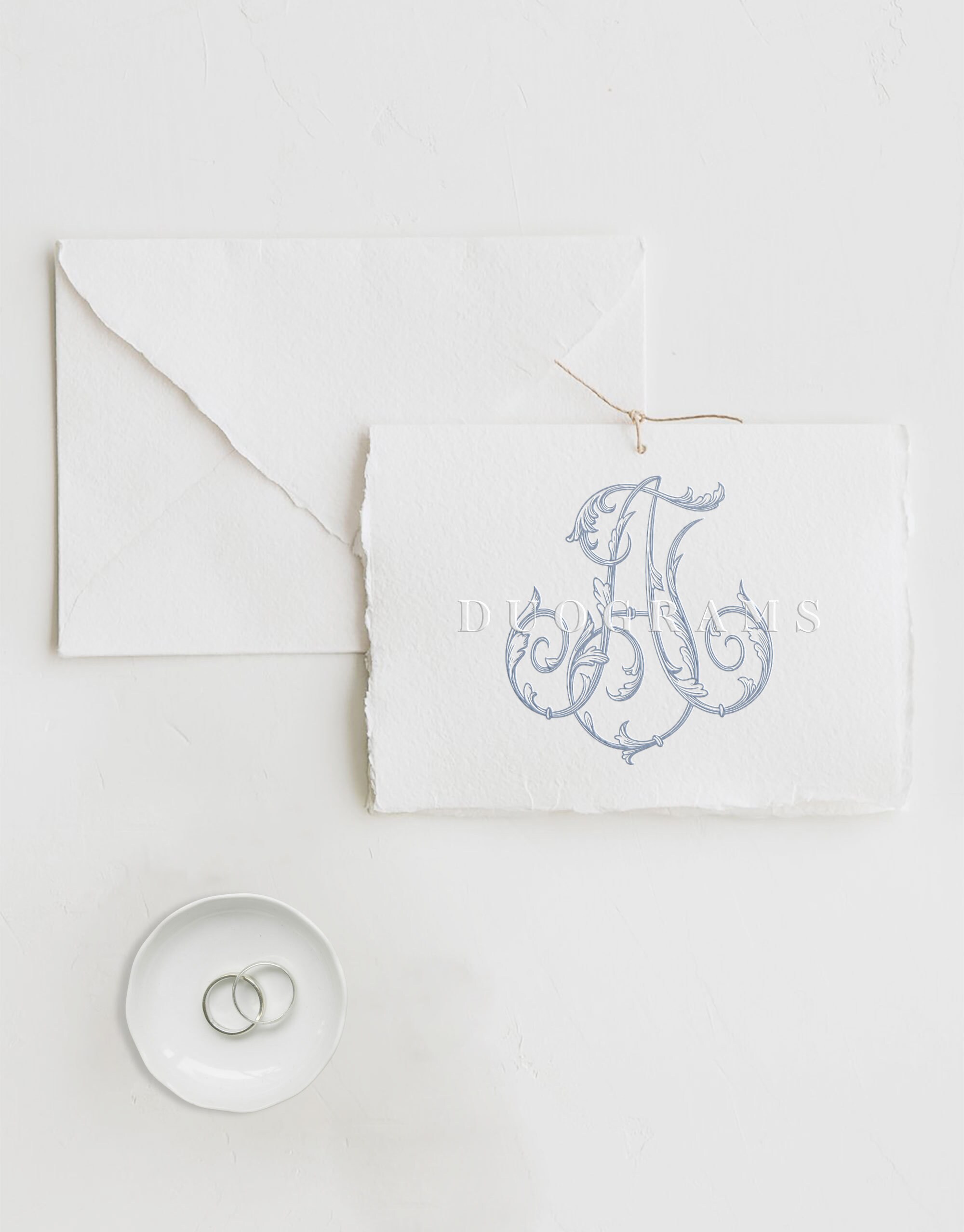 Vintage Wedding Monogram Logo AJ or JA Two Letter Monogram A J Wedding ...