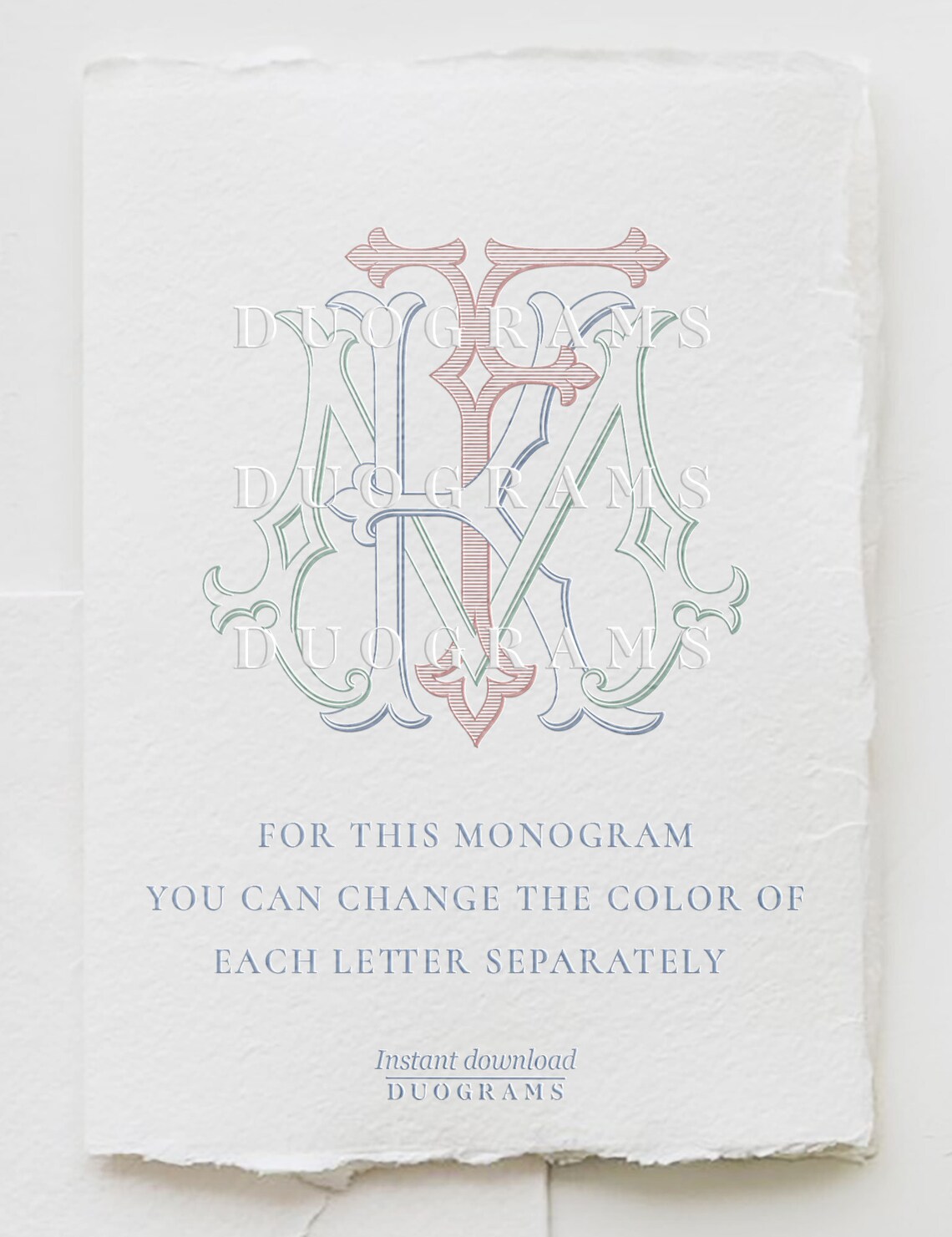 3 Letter Wedding Monogram Logo KFM or MFK or FKM Interlocking Monogram ...