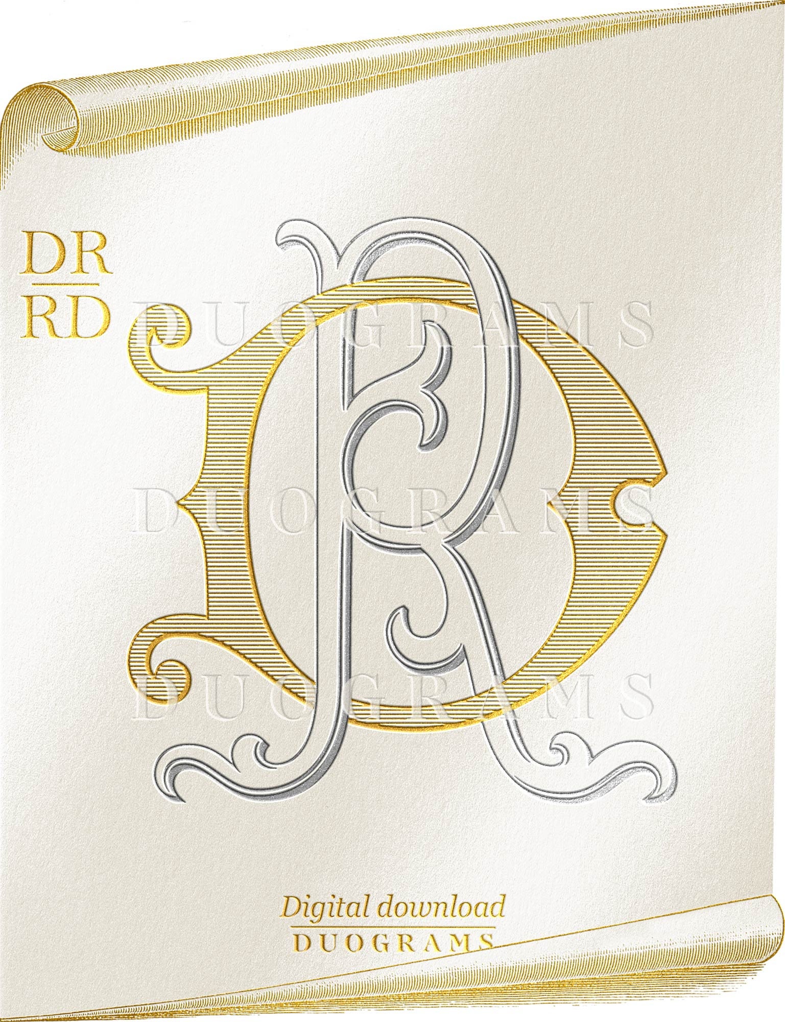 DR RD Wedding Monogram Logo Design D R Two Letter Monogram SVG Digital ...