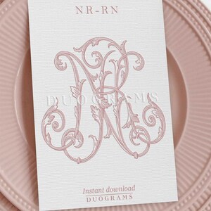 NR RN Wedding Monogram Logo Design N R Two Letter Monogram R N Digital ...