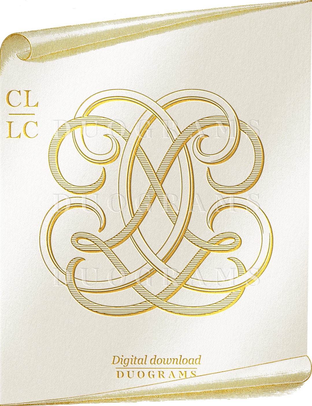 Wedding Monogram CL LC Monogram SVG - Etsy