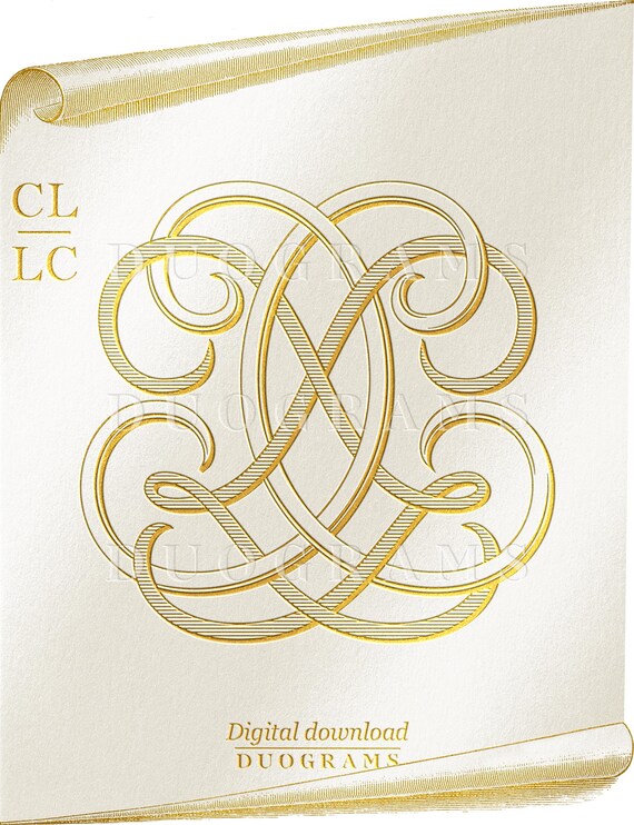 Wedding Monogram CL LC Monogram SVG - Etsy