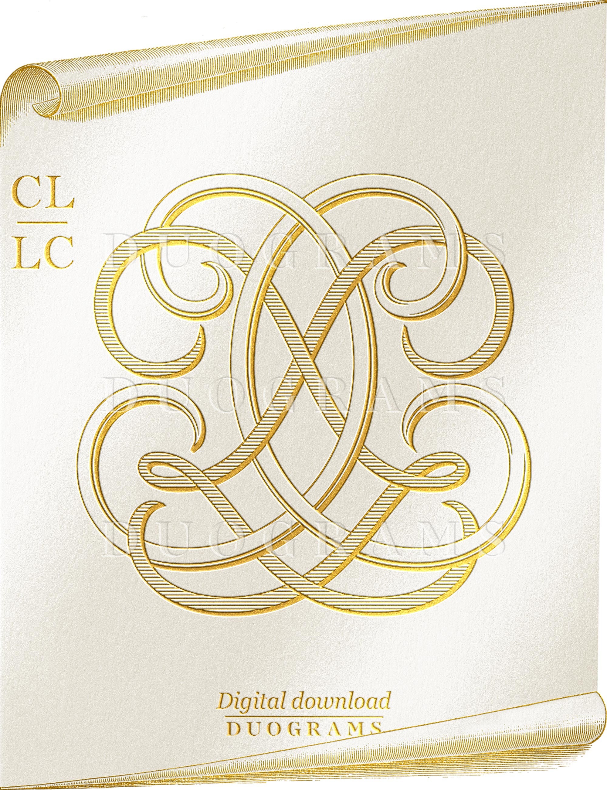 Wedding Monogram CL LC Monogram SVG - Etsy