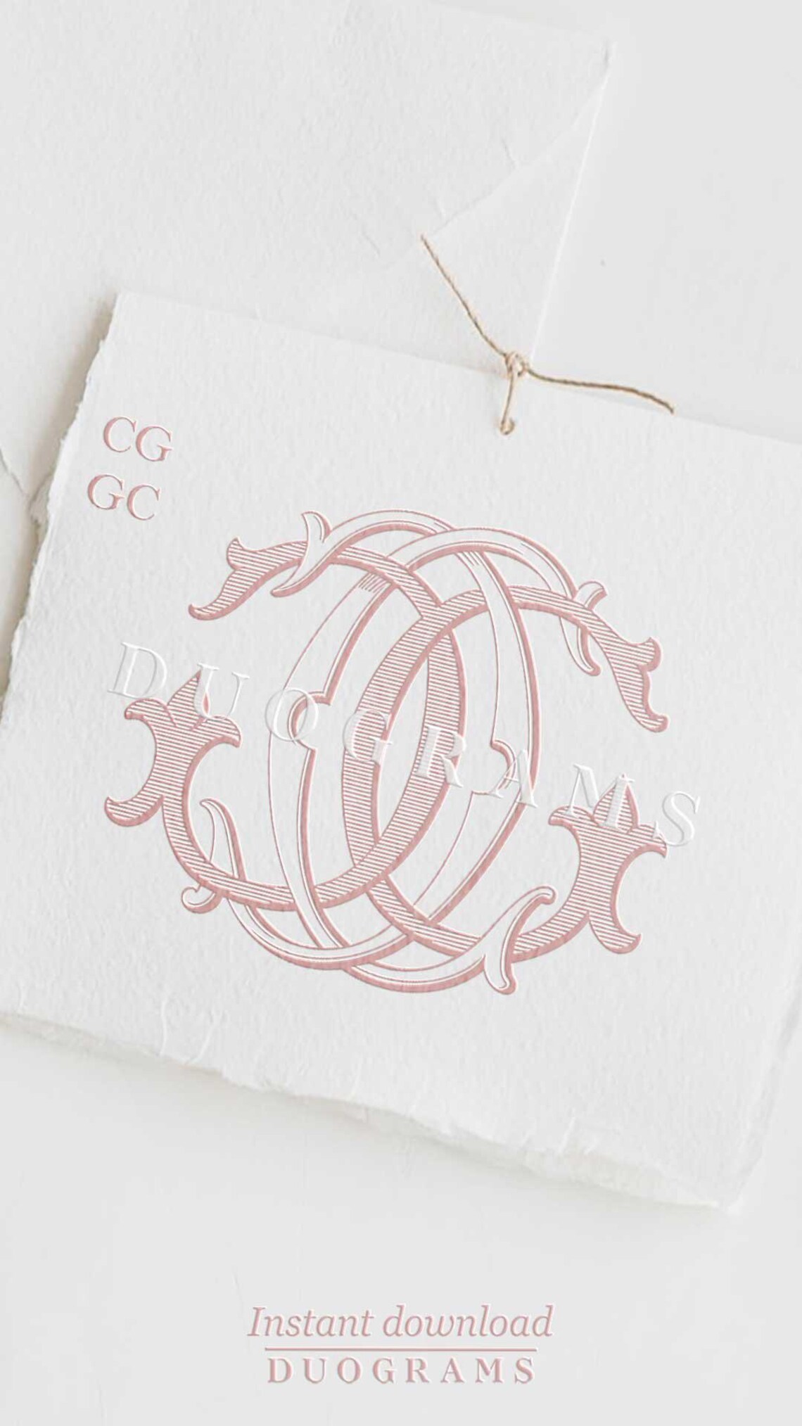CG GC Vintage Wedding Monogram Logo Design SVG 2-letter Monogram C G ...