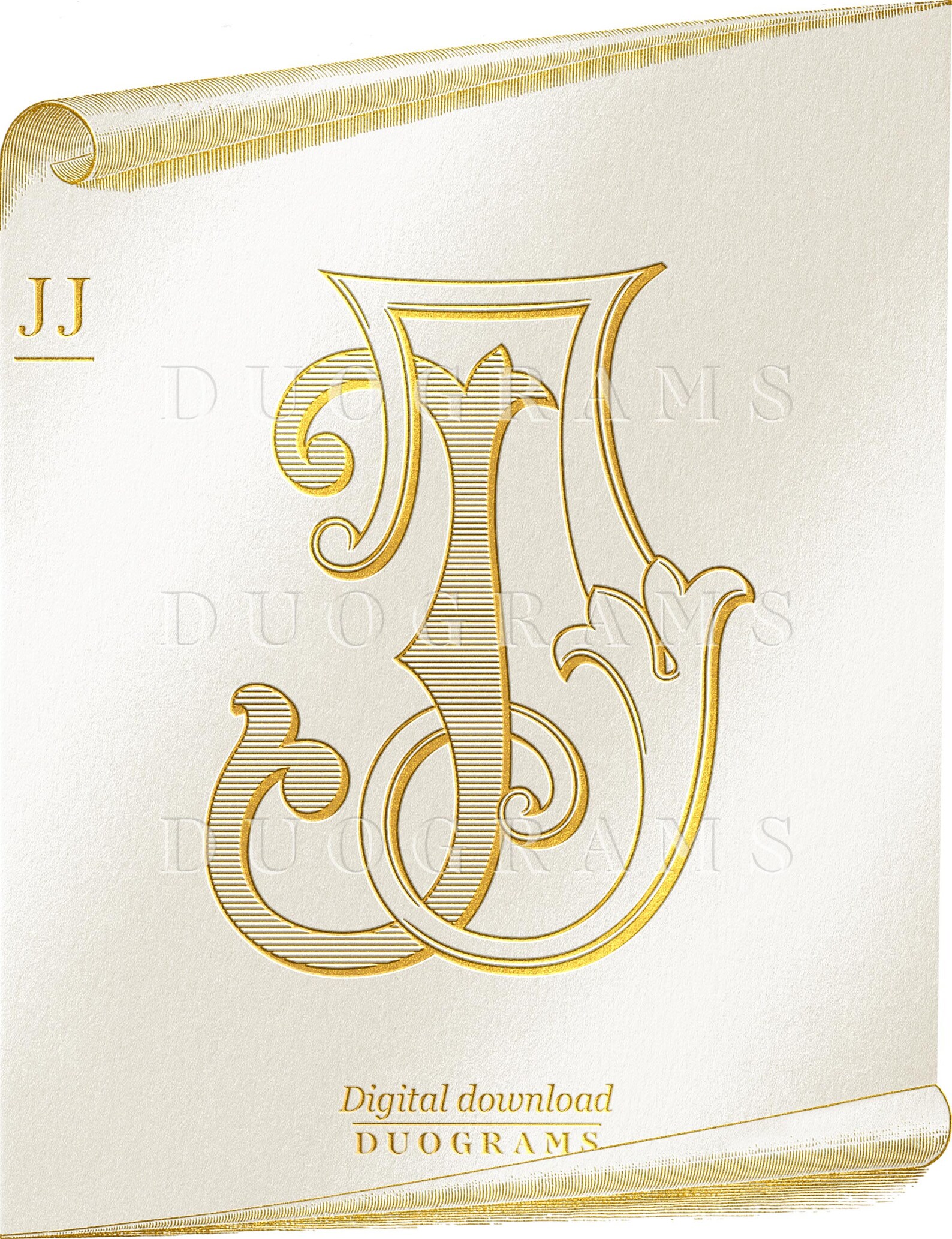 Double J Vintage Wedding Monogram Logo JJ Digital Download - Etsy
