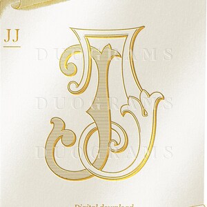 Double J Vintage Wedding Monogram Logo JJ Digital Download - Etsy