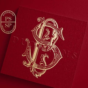 PS SP Vintage Wedding Monogram Logo Design SVG 2-letter Monogram P S ...