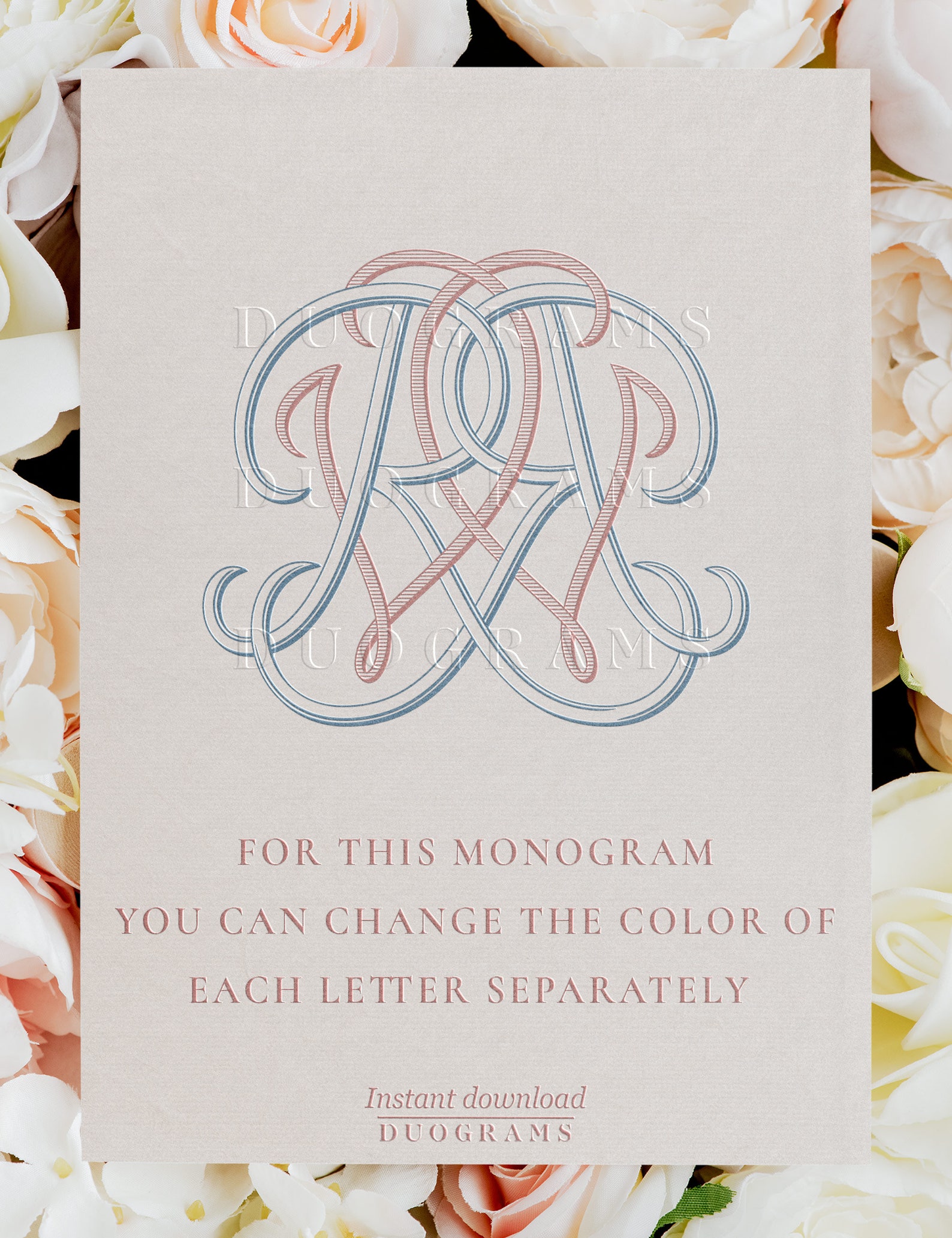 Wedding Monogram Logo Design RV VR Monogram Wreath SVG Digital Download ...