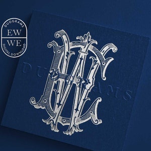 Two Letter Monogram EW or WE Wedding Monogram Logo Design E W Duogram ...
