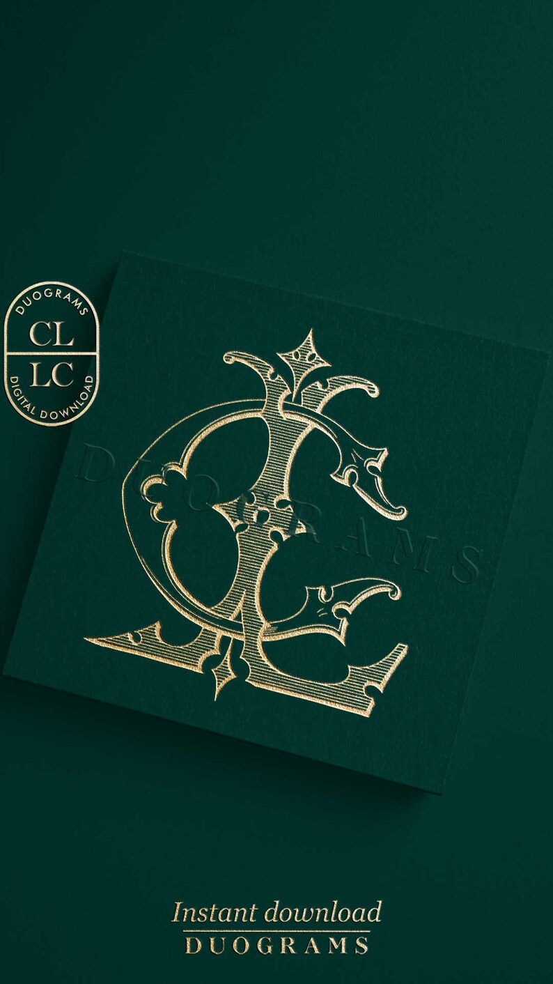 Wedding Monogram CL LC Two Letter Monogram Logo Design C L Wedding ...