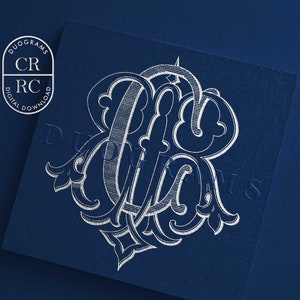 CR Wedding Monogram RC Vintage Monogram Logo Design C R Two Letter ...