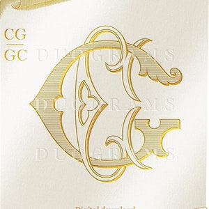 CG GC Wedding Monogram Logo Vintage Duogram C G Intertwined Monogram G ...